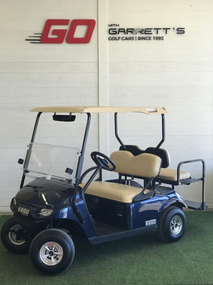#047 – PATRIOT BLUE E-Z-GO 48 VOLT TXT/PDS - Go With Garrett's Golf Cars