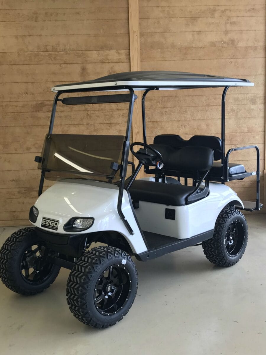 #028 - WHITE E-Z-GO 48 VOLT TXT/PDS - Go With Garrett's Golf Cars